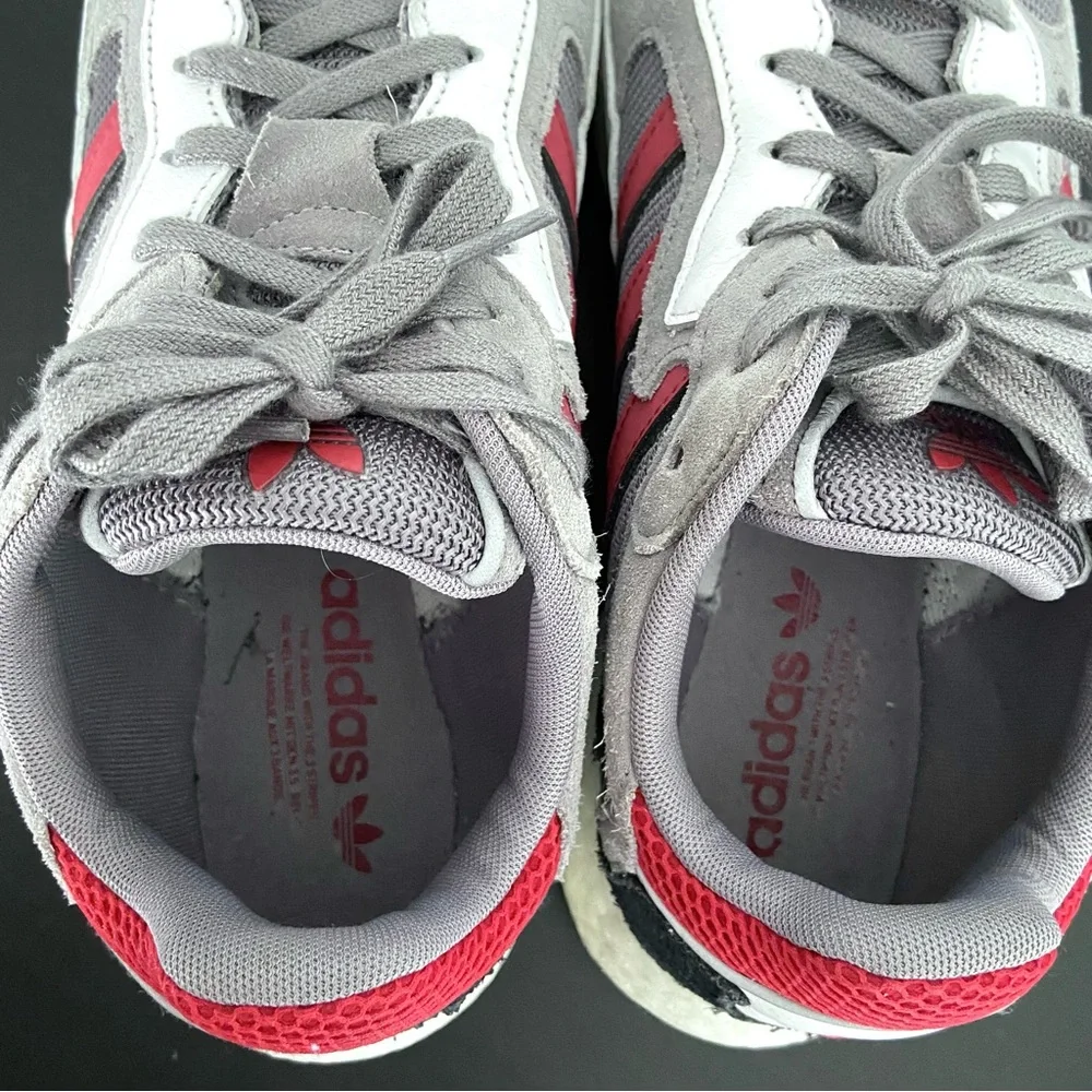adidas | Shoes | Adidas Tresc Run Grey Scarlet Red Core Black White ...
